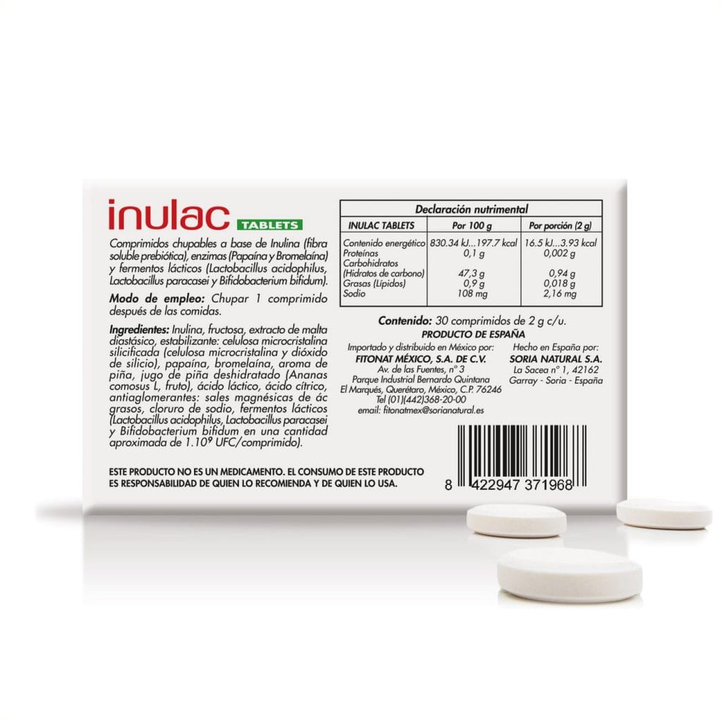 Inulac Tablets - Digestión - Probióticos - Enzima digestiva