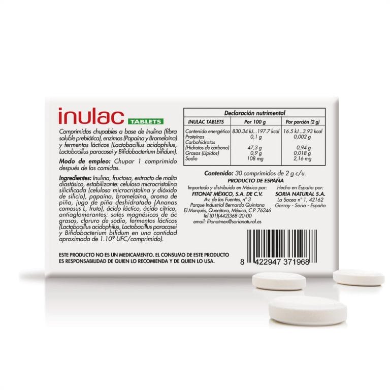 Inulac Tablets - Digestión - Probióticos - Enzima digestiva